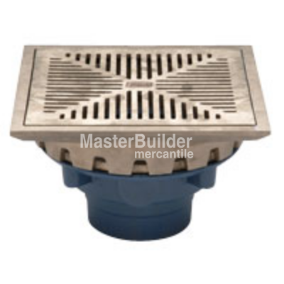 Zurn Z158 10" Square Top Promenade Deck Drain with Heel-Proof Grate an